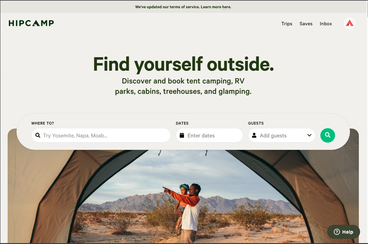 Wireframes and Mockups - eebrowning/PipCamp-Capstone GitHub Wiki