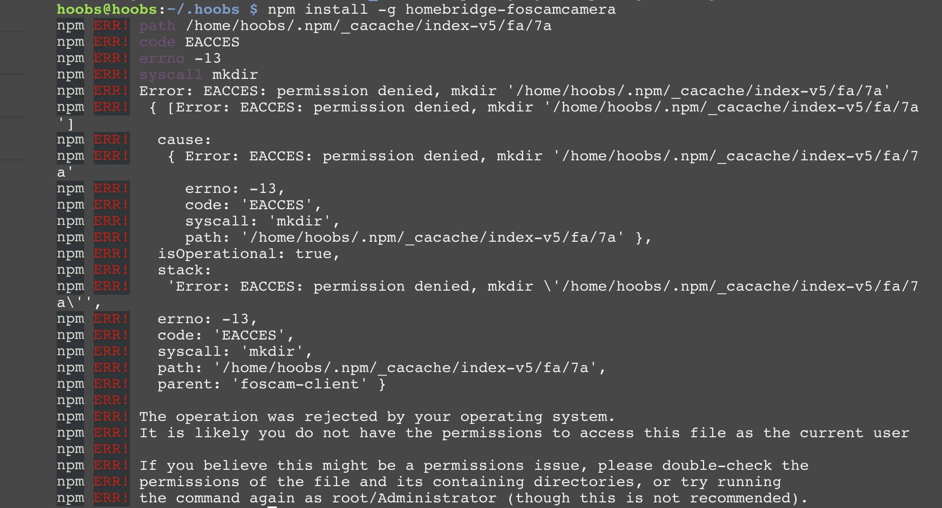 I get permission denied when installing plugins or uninstalling · Issue #215 · hoobs-org/HOOBS ...