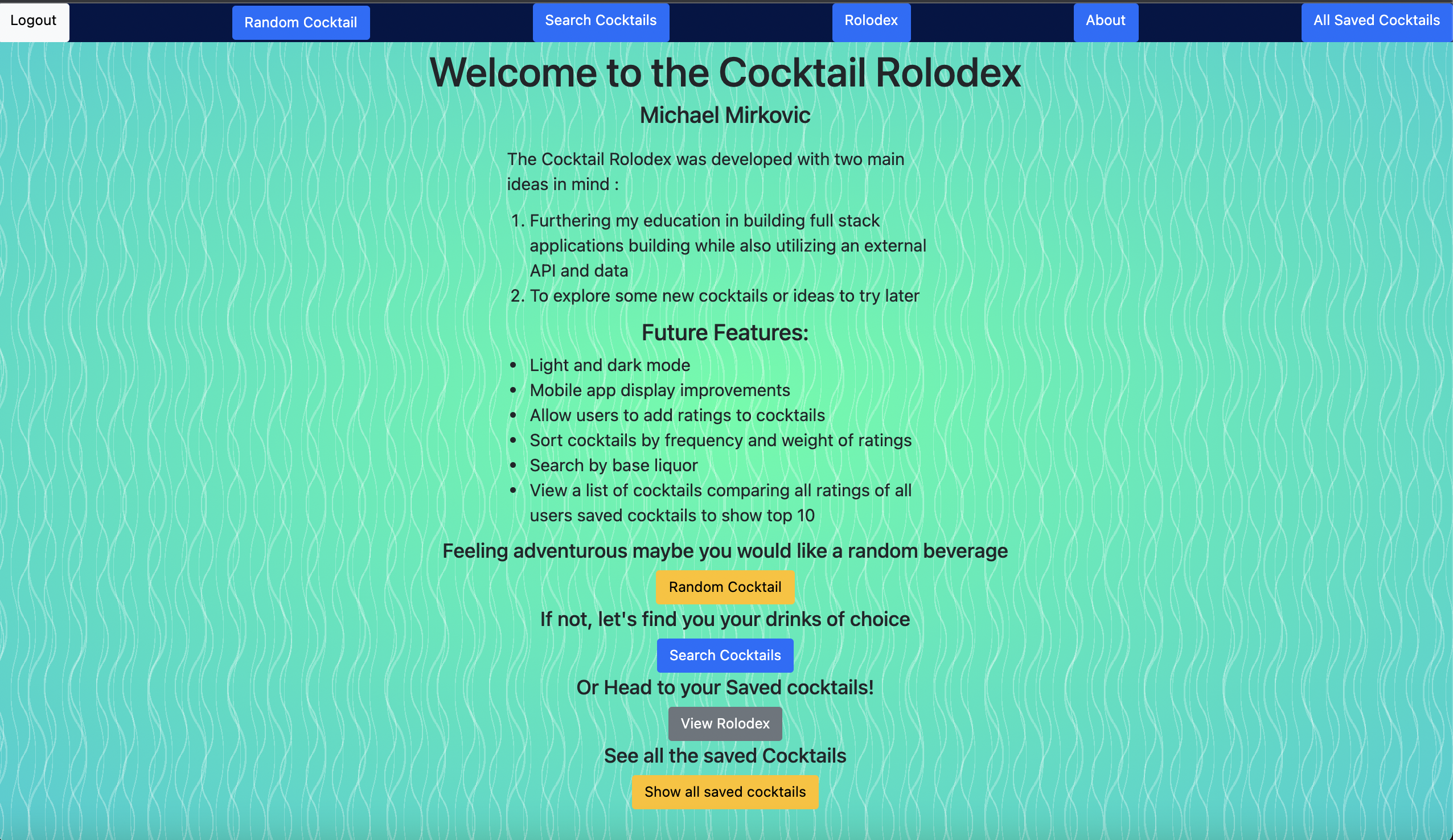 GitHub - mlmirk/cocktail-rolodex
