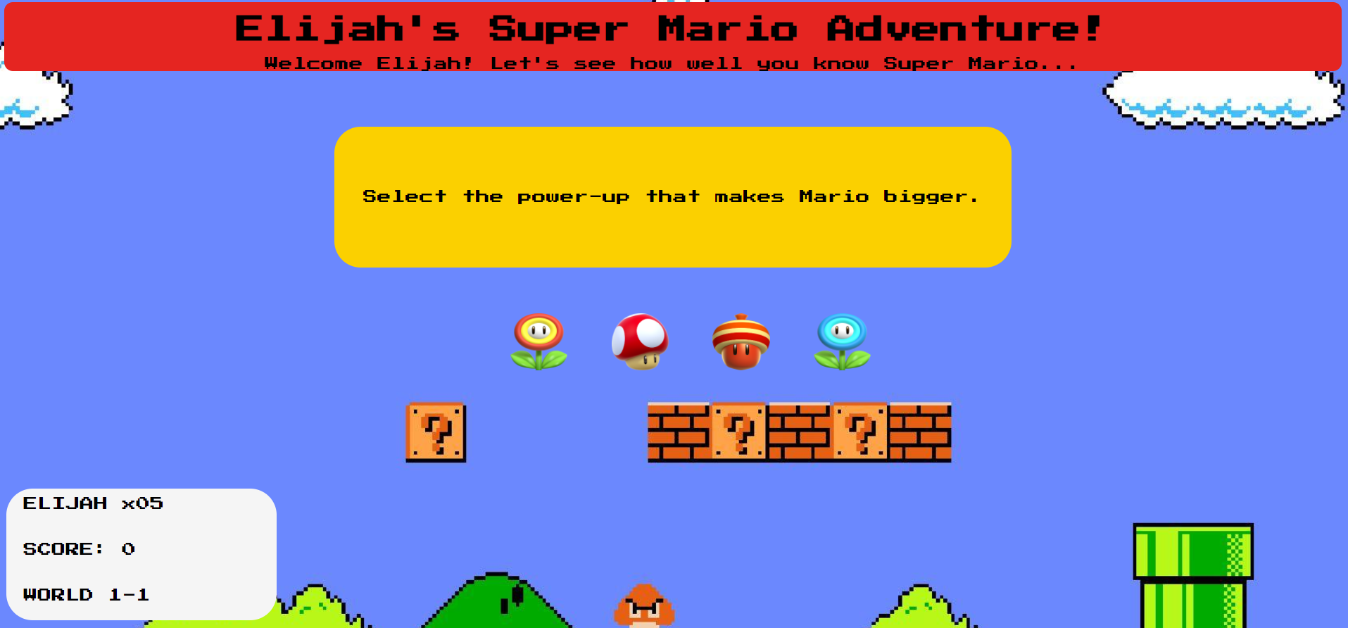 GitHub - SneakoXU/Super-Mario-Quiz: Quiz game for kids based on themes ...