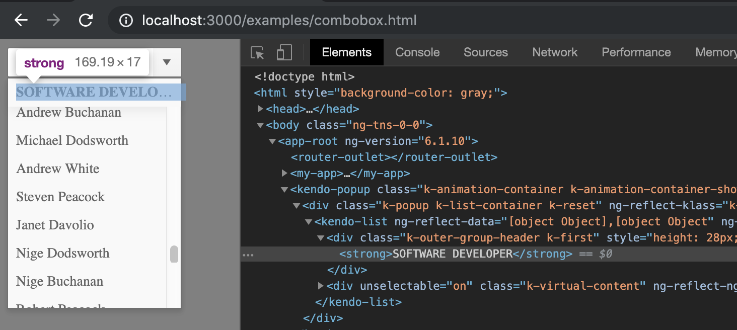 Frozen group header text should not be wrapped in virtual list · Issue ...