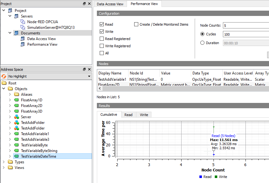 Reading the performance view data from UAexpert into a csv file · Issue ...