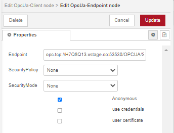 invalid endpoint Error: The connection may have been rejected by server,\nErr = ( serviceResult ...