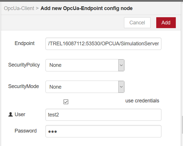 Problem: connection with credentials · Issue #54 · mikakaraila/node-red-contrib-opcua · GitHub