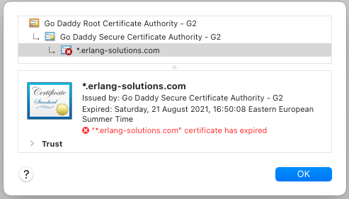 SSL certificate expired for packages.erlang-solutions.com · Issue #5142 · erlang/otp · GitHub