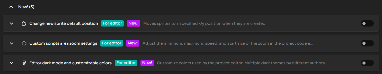 Addon Groups (minimizable) · Issue #2281 · ScratchAddons/ScratchAddons · GitHub