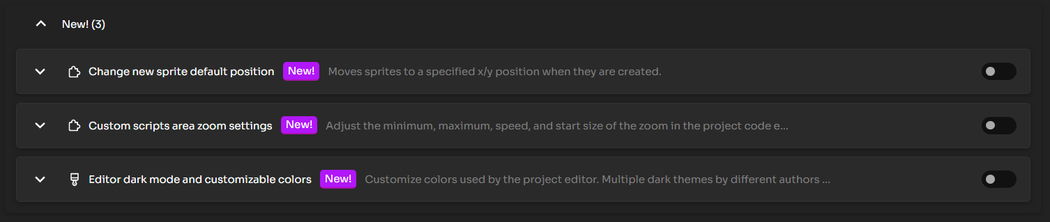 Addon Groups (minimizable) · Issue #2281 · ScratchAddons/ScratchAddons · GitHub