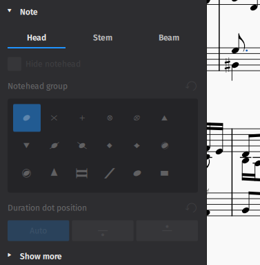 [MU4 Issue] Note properties are displayed when a dot is selected · Issue #11059 · musescore ...