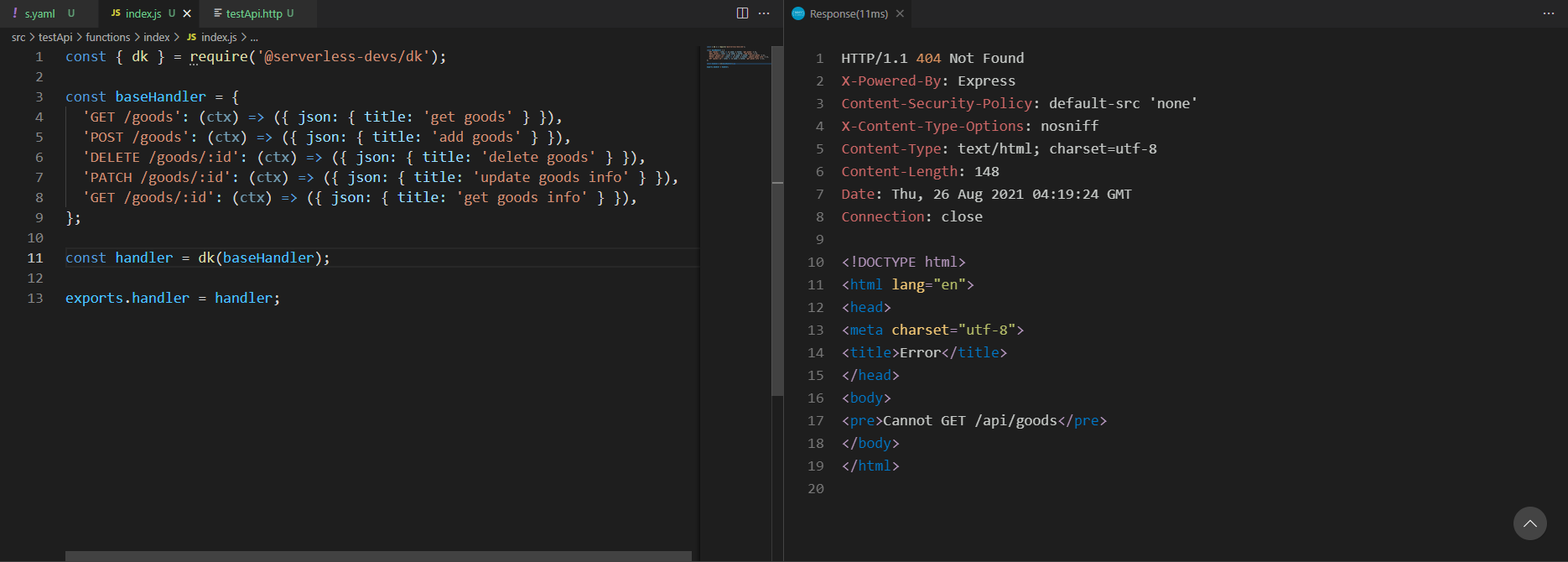 利用dk进行函数路由配置无效 · Issue #185 · Serverless-Devs/Serverless-Devs · GitHub