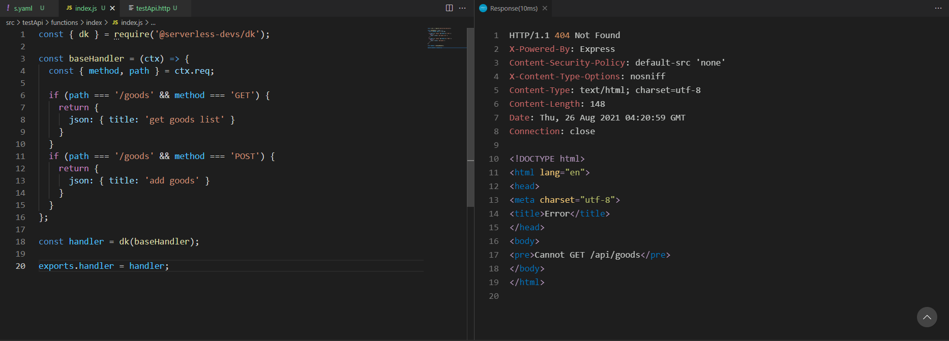 利用dk进行函数路由配置无效 · Issue #185 · Serverless-Devs/Serverless-Devs · GitHub