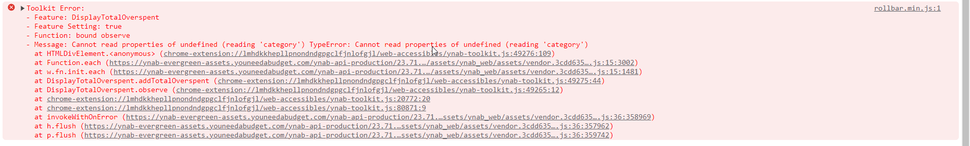 Bug Entering A Value In The Filter Input Box At Top Of Budget And Pressing Enter Causes An 9796