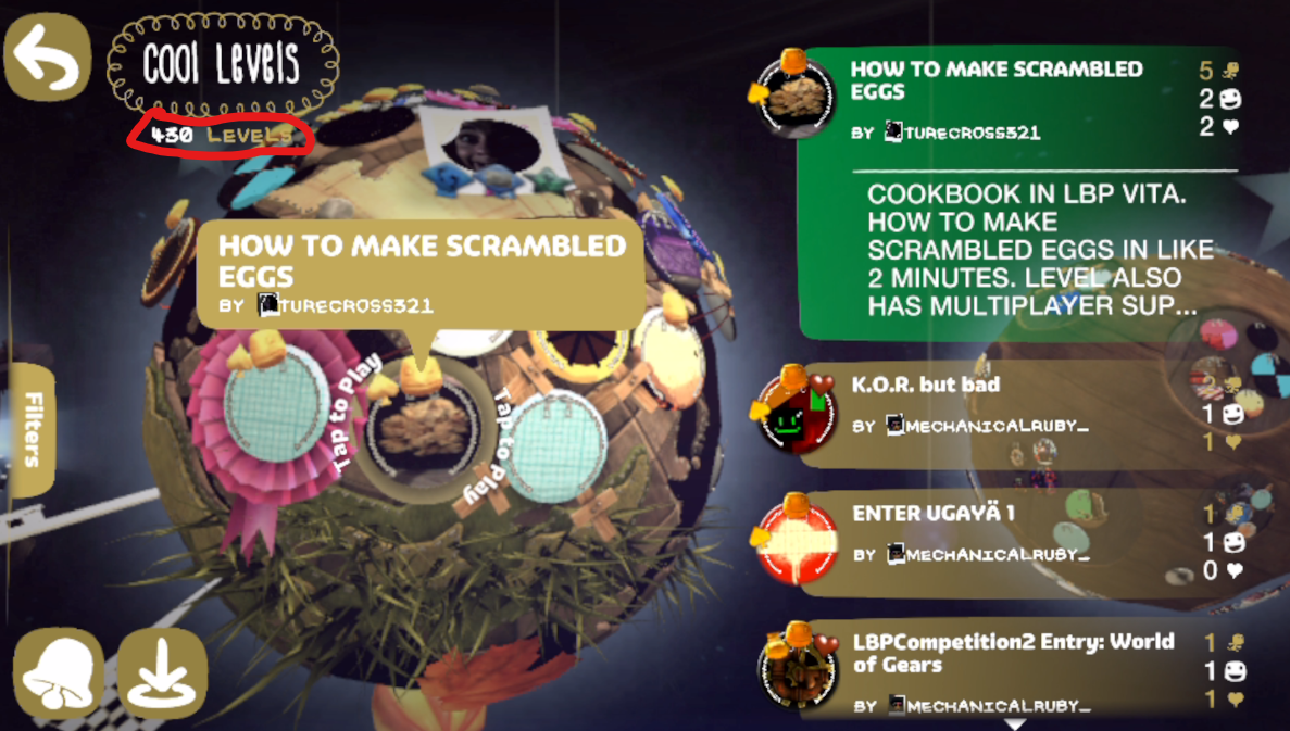 The total levels counter displays all uploaded levels as opposed to ...