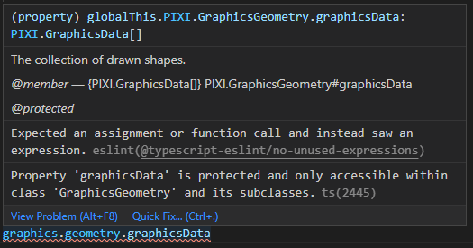 Graphics.geometry.graphicsData not accessible in TypeScript · Issue ...