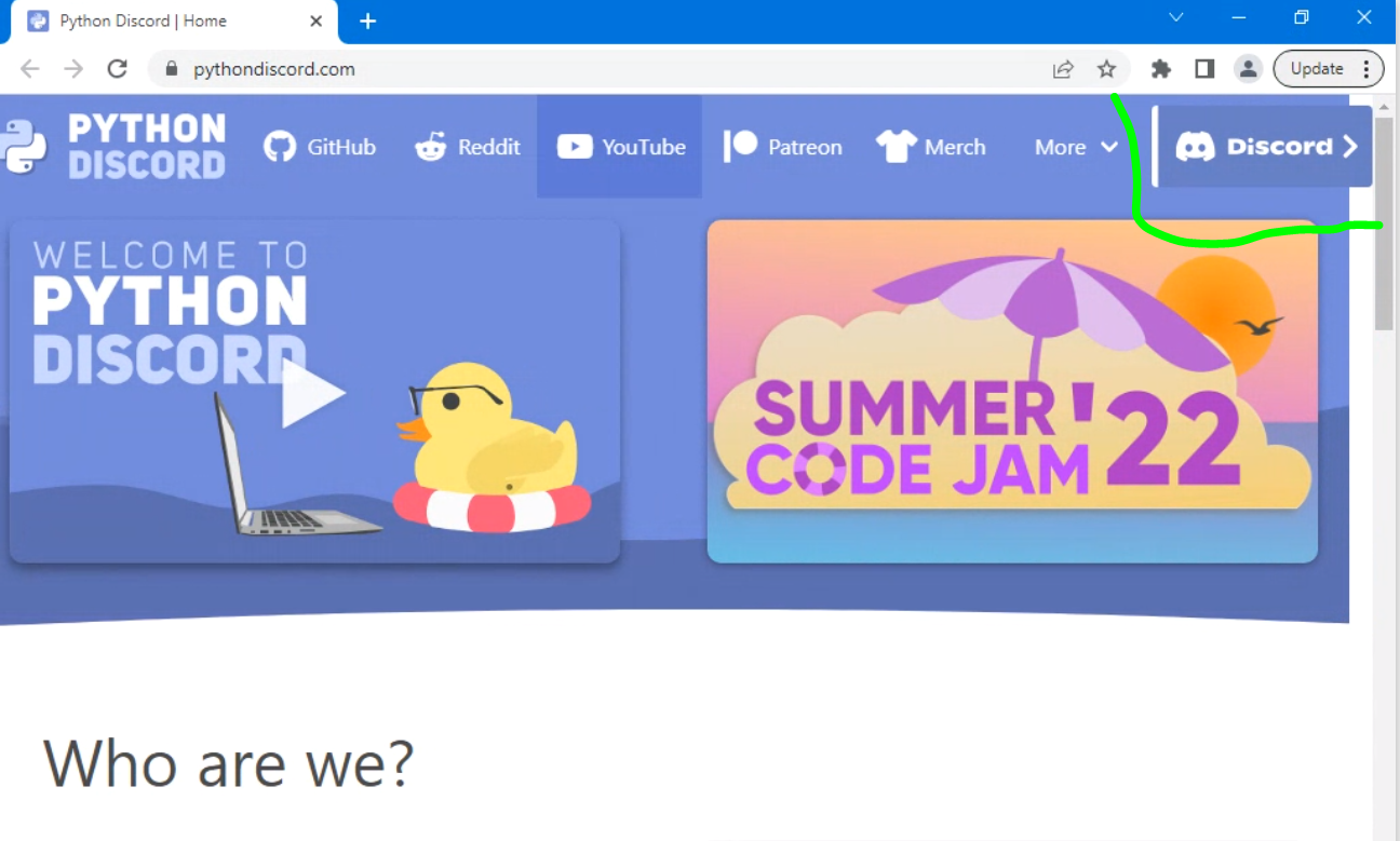 Discord Button Shifts Off-Page at 1024-1040px Screen Width · Issue #1015 · python-discord/site ...