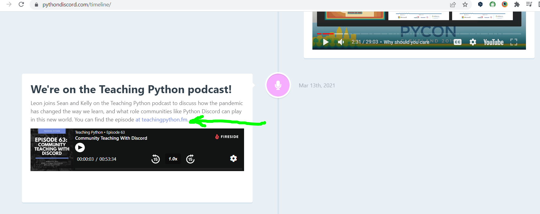 Broken Link in Timeline Entry "We're on the Teaching Python podcast!" · Issue #1043 · python ...