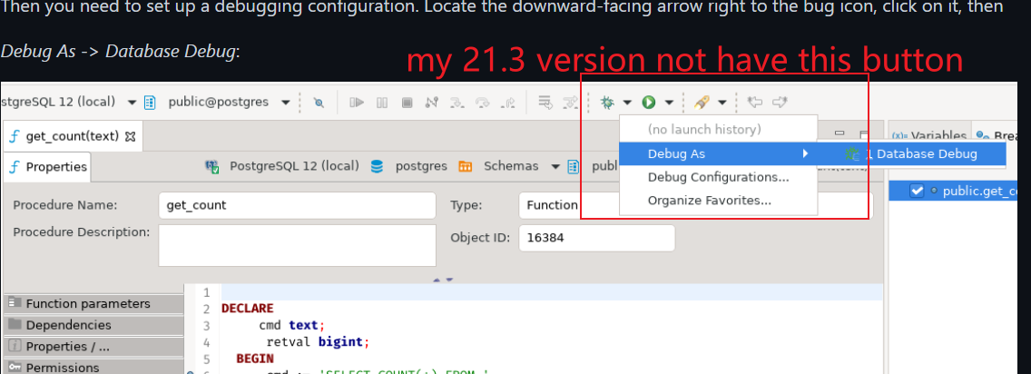 Does it support PLSQL like debugging · dbeaver · Discussion #15752 · GitHub