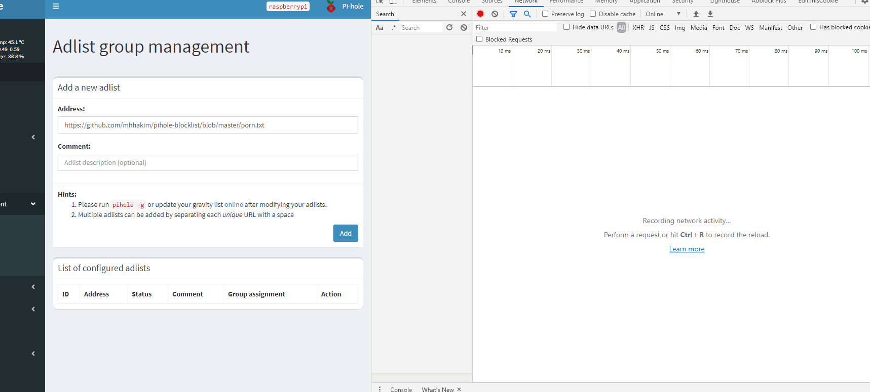 Adlists are not administrable via web after upgrade · Issue #1726 · pi-hole/web · GitHub
