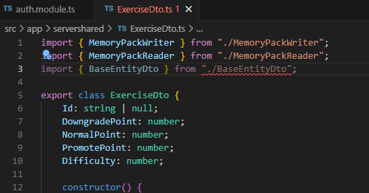 TypeScript generator trying to import abstract class with nogenerate ...