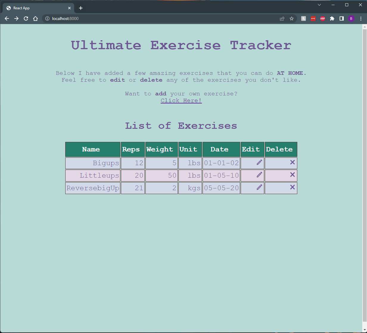 GitHub - basilnoor/Exercise-Tracker: Full stack MERN project