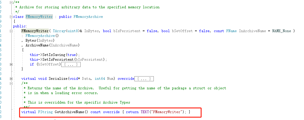 System.Exception: FBufferArchive::GetArchiveName is not virtual while the getter is. · Issue ...