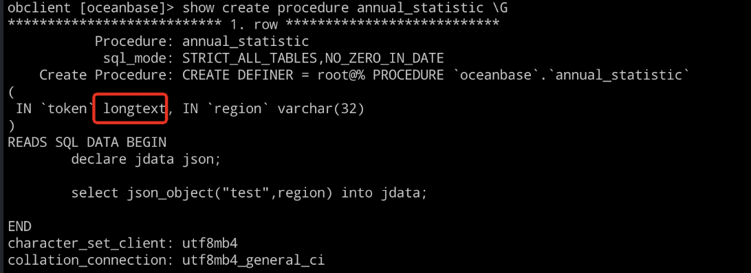 [Bug]: 将MySQL存储过程的代码导入Oceanbase时不兼容 · Issue #1410 · oceanbase/oceanbase · GitHub