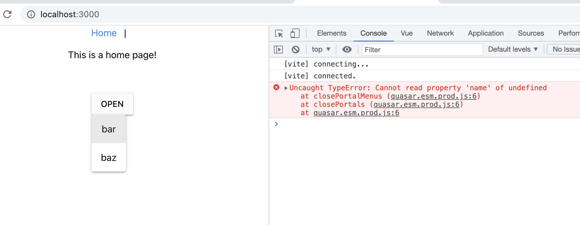 QMenu: error occurred when auto closing QMenu written in · Issue #10084 · quasarframework/quasar ...