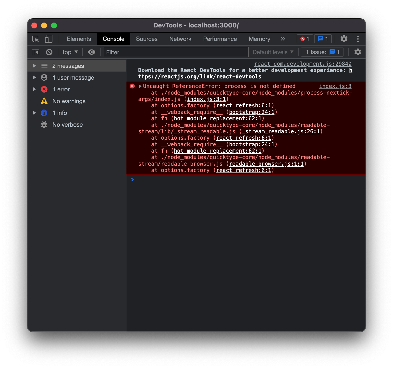 'process' not defined when running quicktype-core in the browser · Issue #2031 · glideapps ...