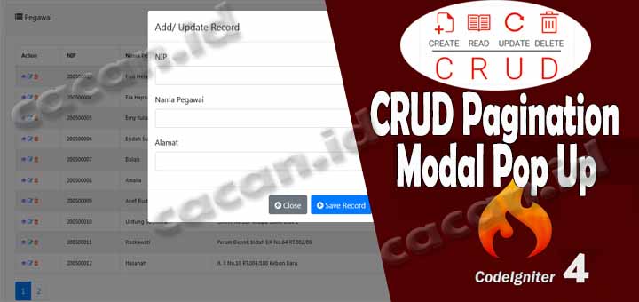 GitHub - blogcacanid/ci4-crud-popup: CRUD Pagination CodeIgniter 4 Modal Popup