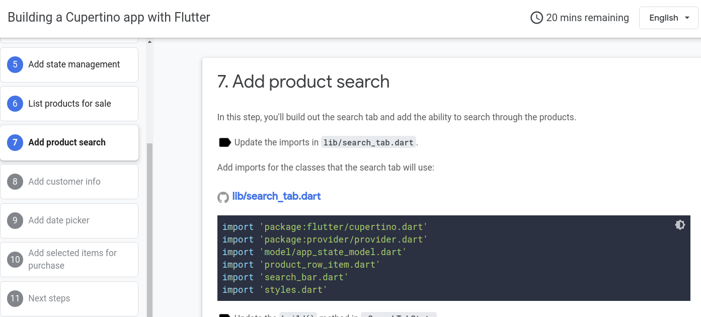 Missing semicolons at the "Building a Cupertino app with Flutter" codelab's snippet · Issue ...