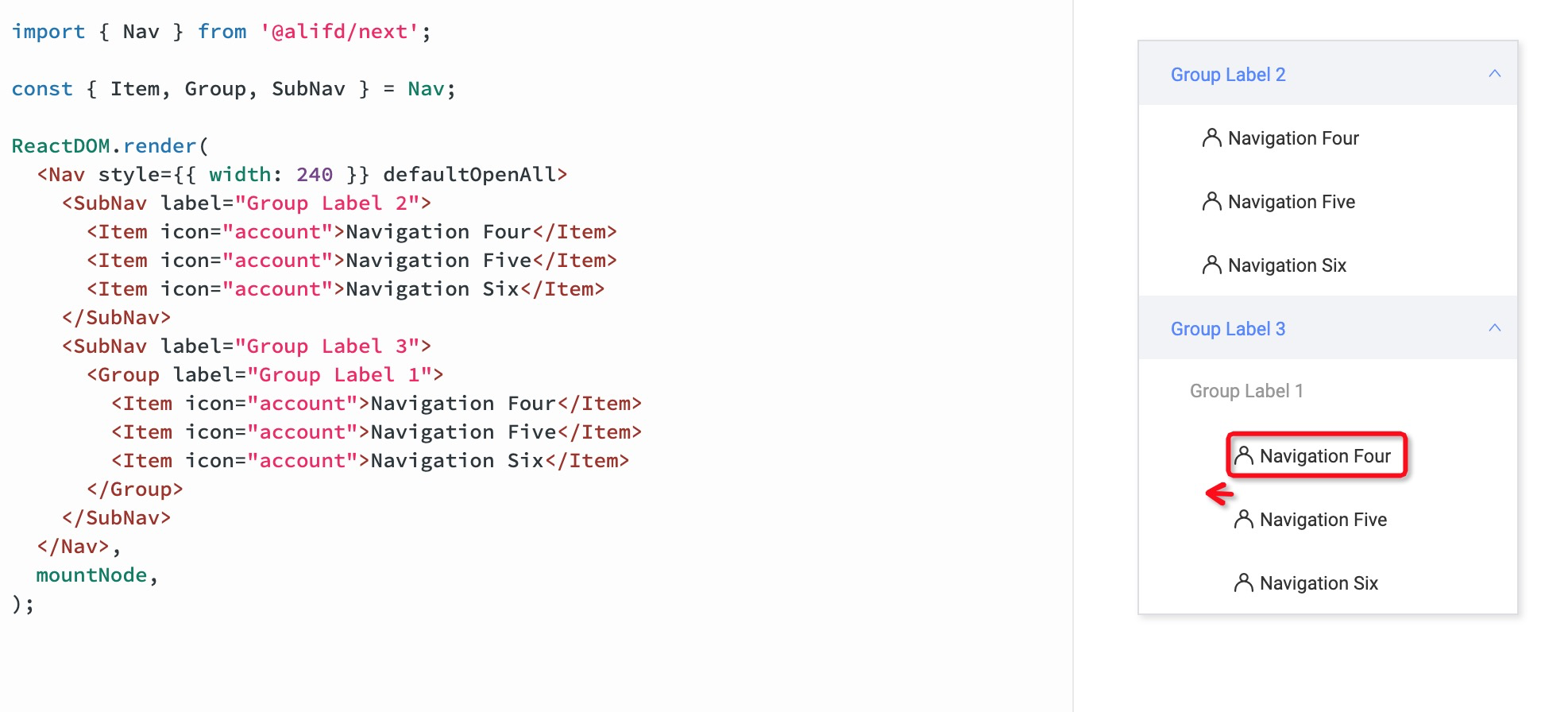 [Nav]Nav 有无 Group Item的padding 不应该变化 · Issue #1330 · alibaba-fusion/next · GitHub