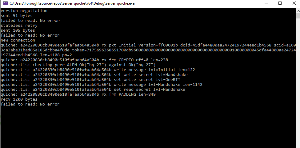 quiche_conn_recv() == -10 on windows · Issue #467 · cloudflare/quiche · GitHub