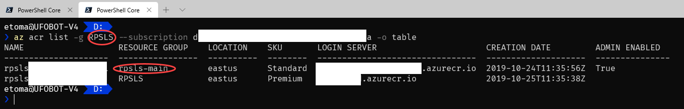 az acr list -g ResourceGroupName returns ACR from other resource group ...
