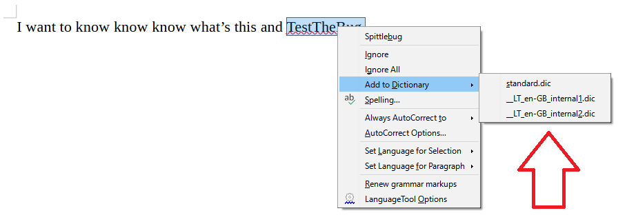 [LibreOffice add-on] Can't add words to internal dictionaries · Issue #7298 · languagetool-org ...