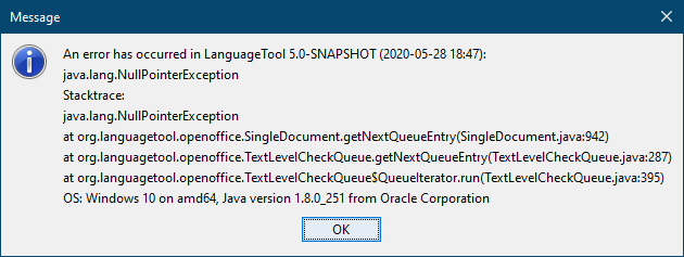 Nullpointerexception 2020 05 29 · Issue 2987 · Languagetool Org Languagetool · Github