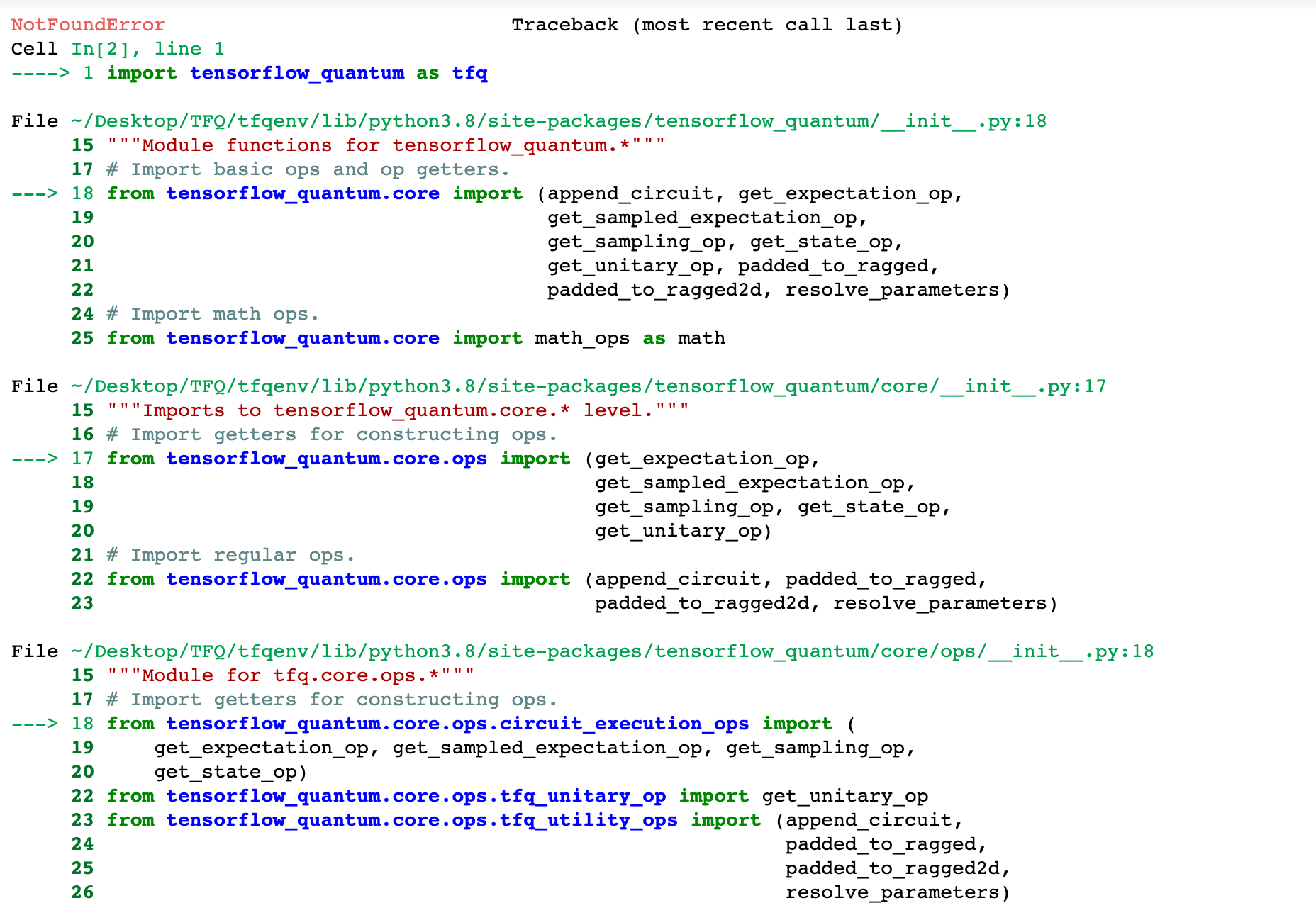 Trouble Importing `tensorflow Quantum` · Issue 777 · Tensorflow Quantum · Github