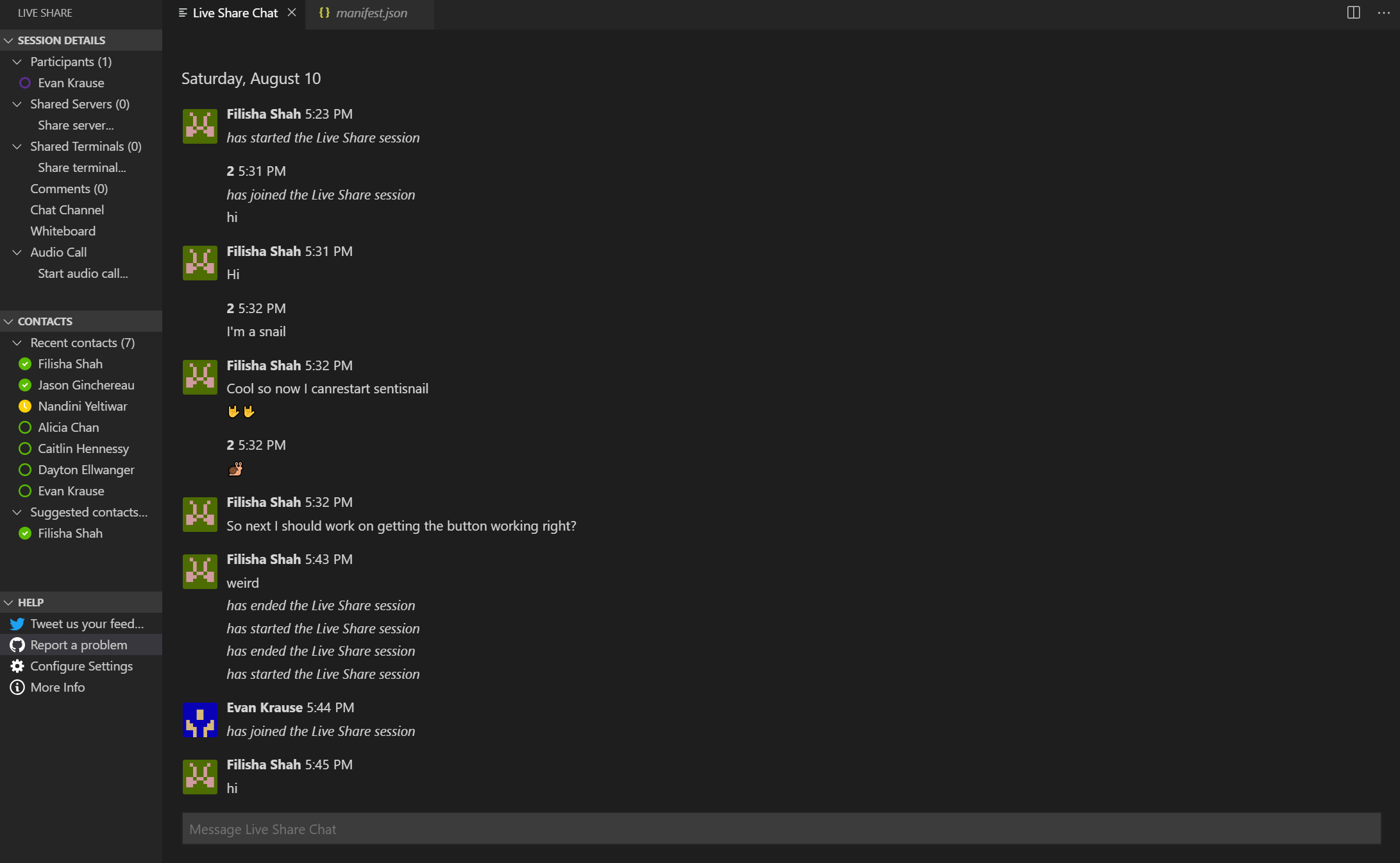 [VS Code] Chat history persisting even in a new session · Issue #2658 · microsoft/live-share ...