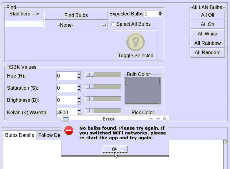 Issues discovering lights from gui but not from lifxlan · Issue #7 · frakman1/lifx-lan-gui · GitHub