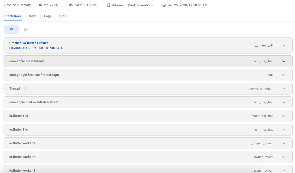 Flutter 1.22.1 iOS 14.0 crash · Issue #68426 · flutter/flutter · GitHub