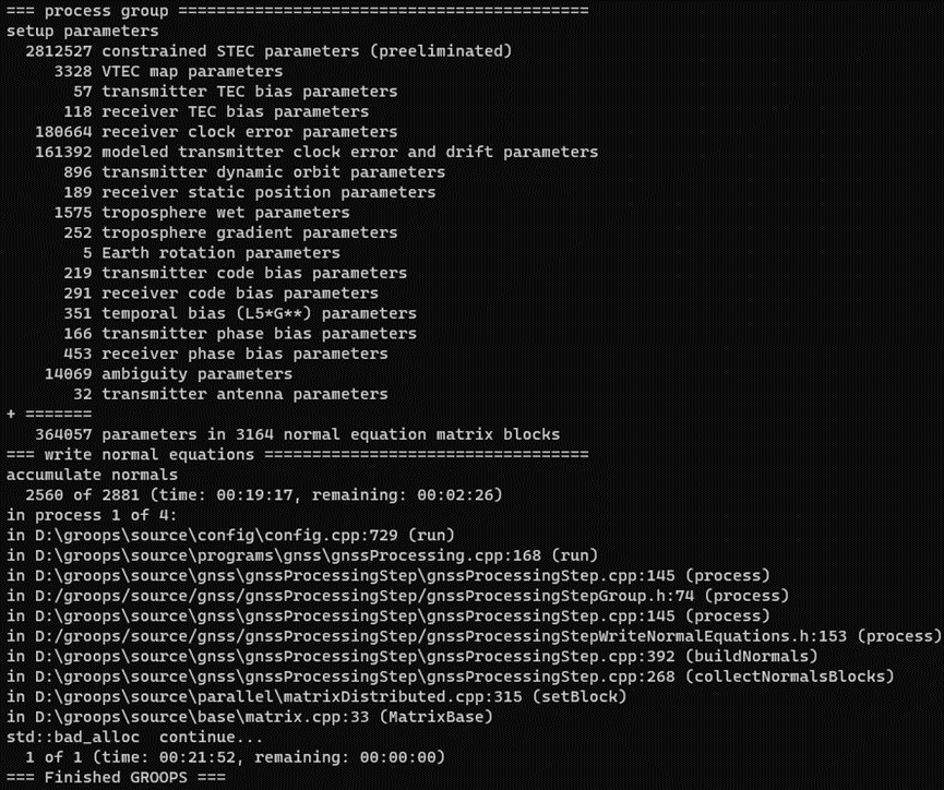 When Executing The Function Writenormalequation Std Bad Alloc Is Displayed · Groops Devs