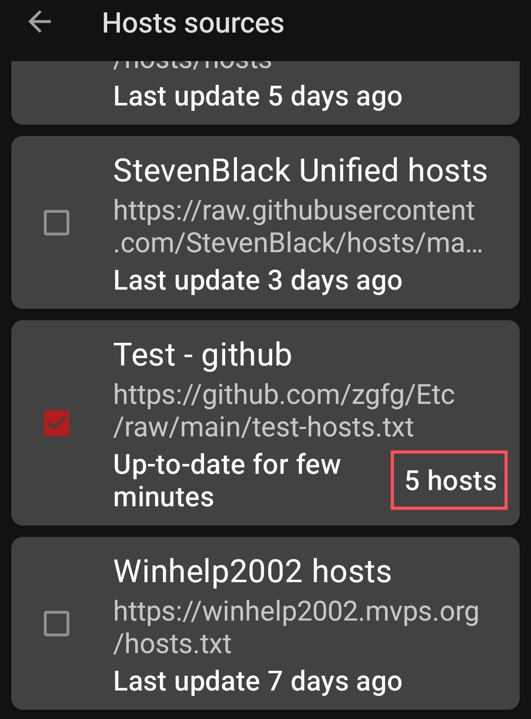 For your hosts sources from Github, use a redirected githubusercontent.com URL, not the github ...