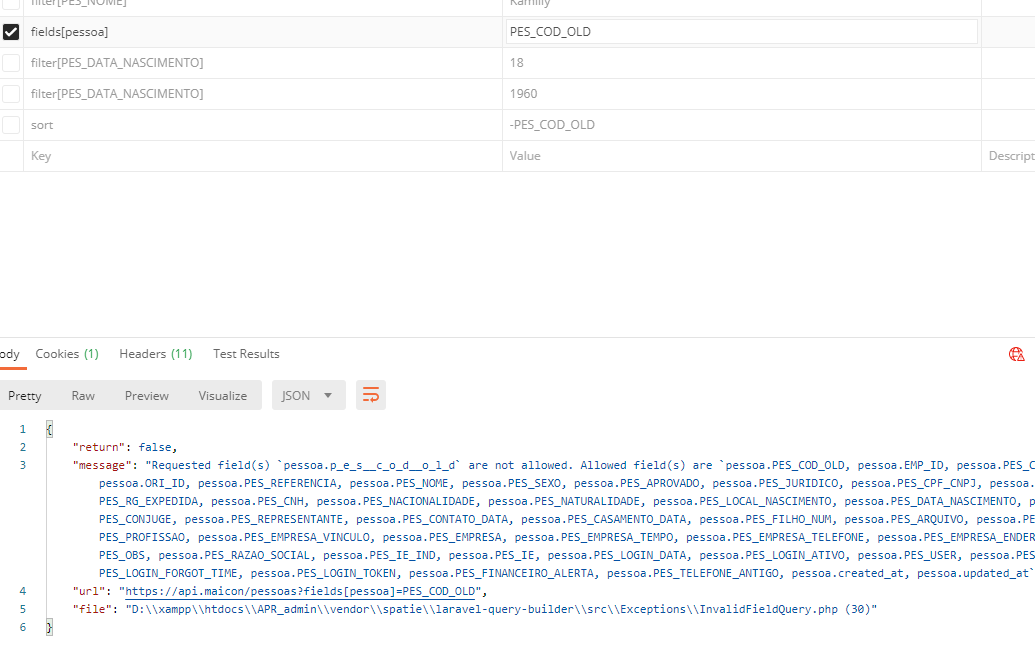 Bug on Select Field when field is write in UPPERCASE · Issue #524 · spatie/laravel-query-builder ...