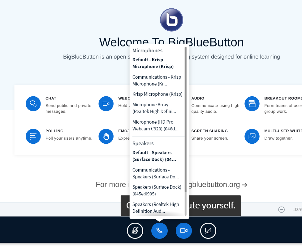 2.3.0 Leave audio takes two many steps. · Issue #12320 · bigbluebutton/bigbluebutton · GitHub