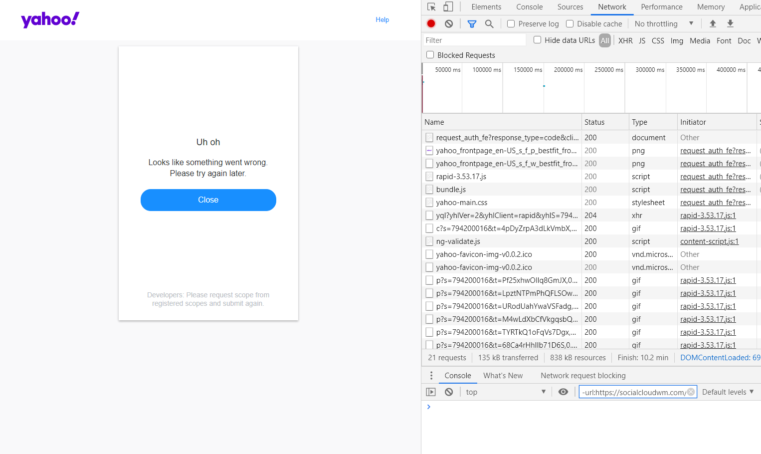 Problem accessing Yahoo APIs · Issue #7940 · roundcube/roundcubemail · GitHub