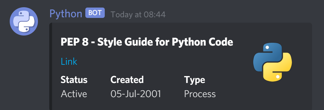Add Ability To Reference Headers In Pep Command · Issue 1495 · Python Discordbot · Github