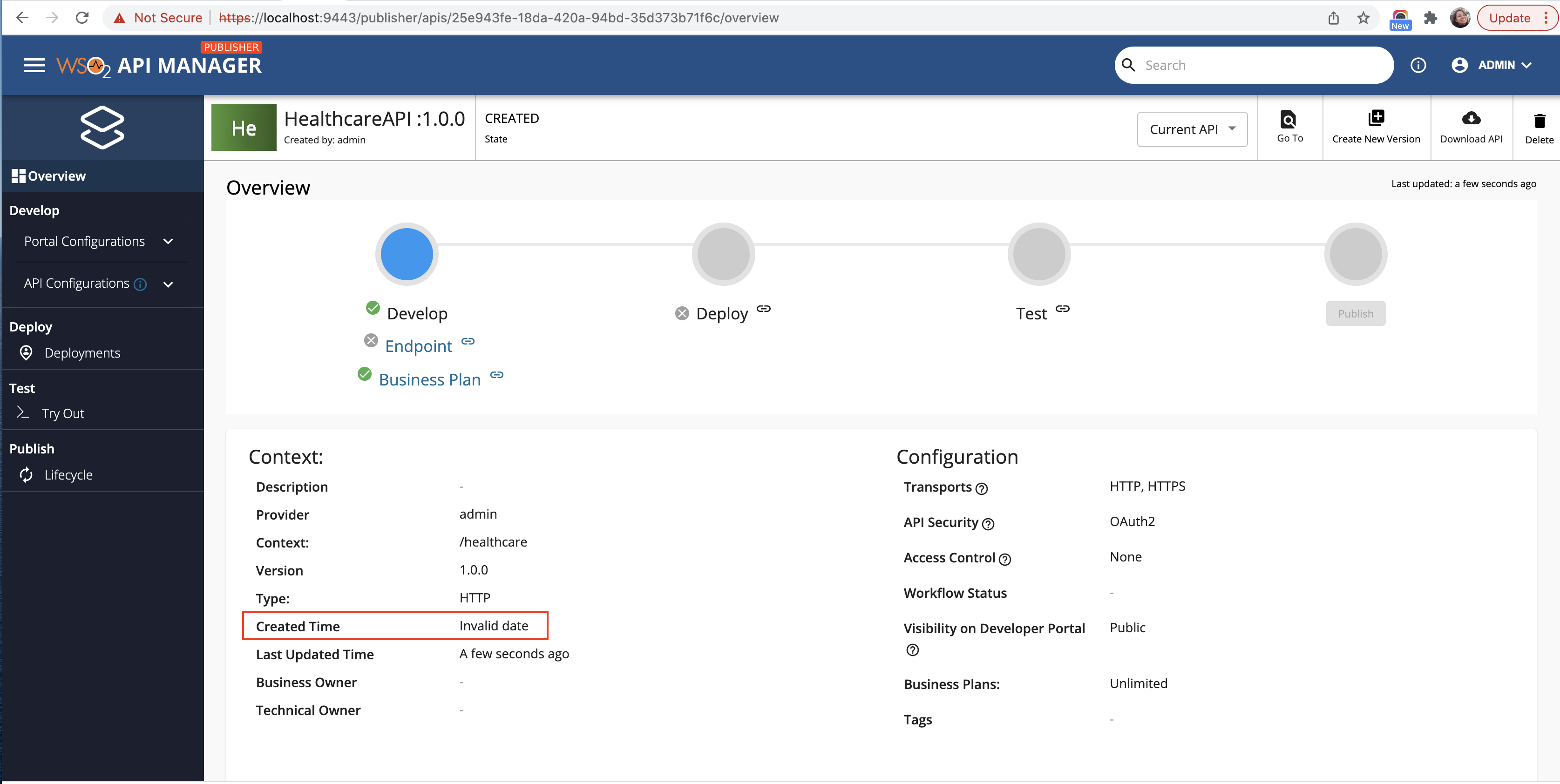 Created Time Shows Invalid Date · Issue 12373 · Wso2 Product Apim · Github