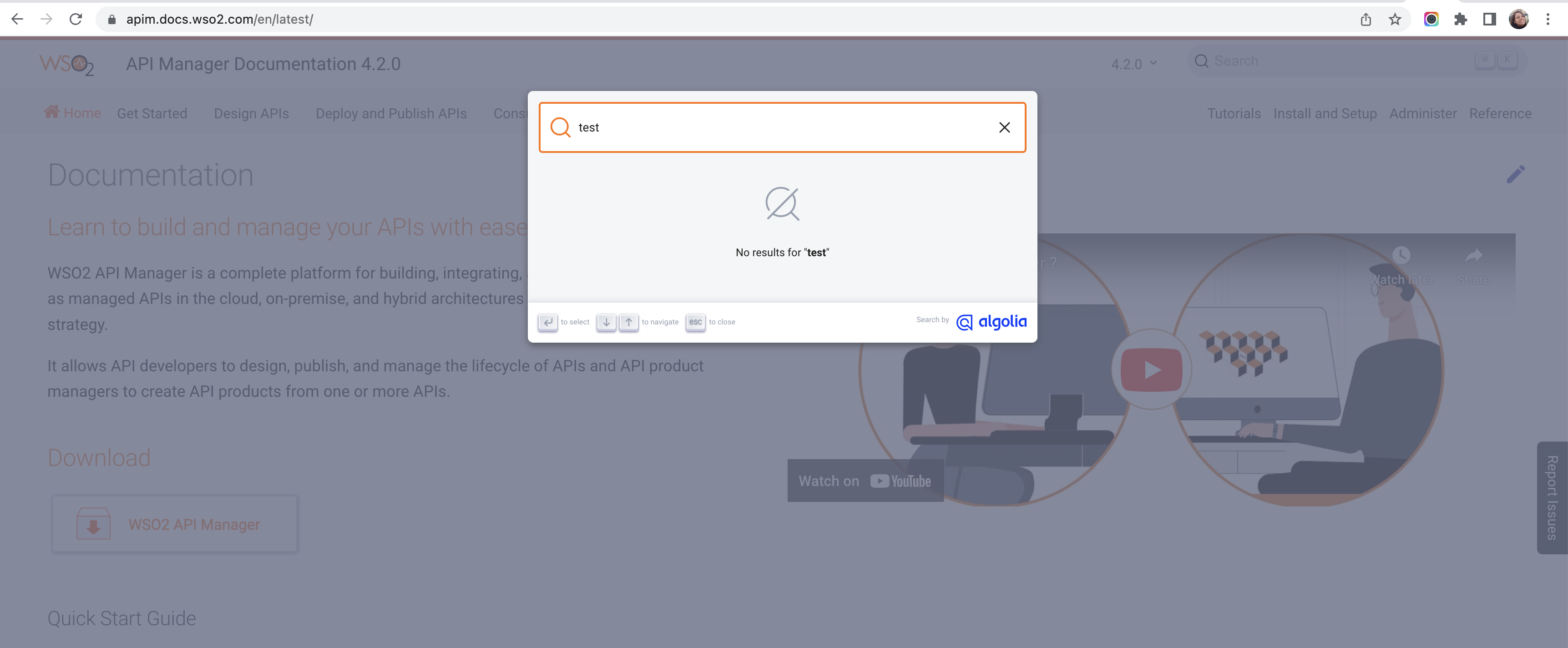Doc search for 4.2.0 not working · Issue #6925 · wso2/docs-apim · GitHub
