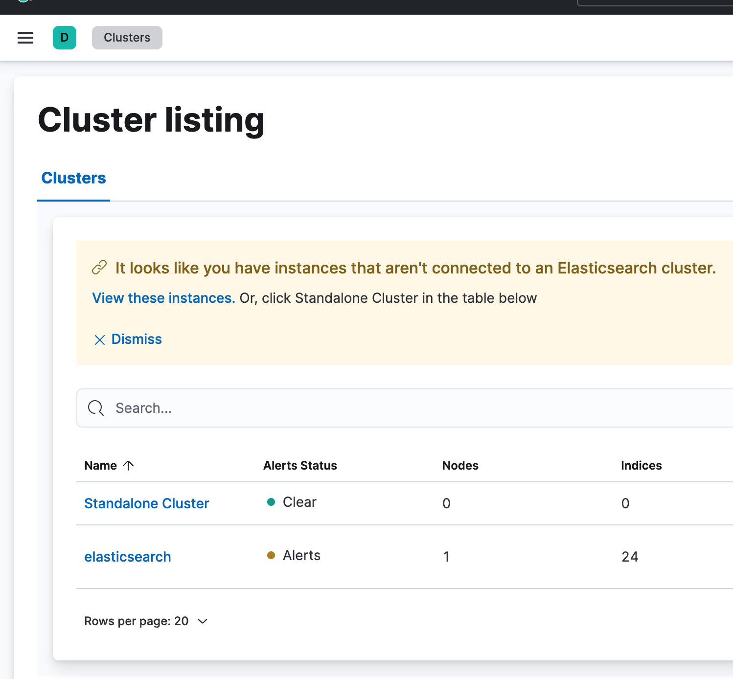 Standalone Cluster Showing Up In Monitoring When Monitoring Docs With
