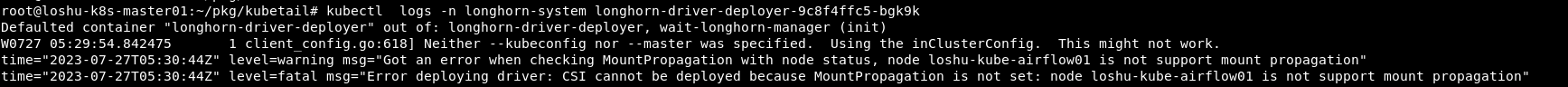 [BUG] Error deploying driver: CSI cannot be deployed because MountPropagation is not set: node ...