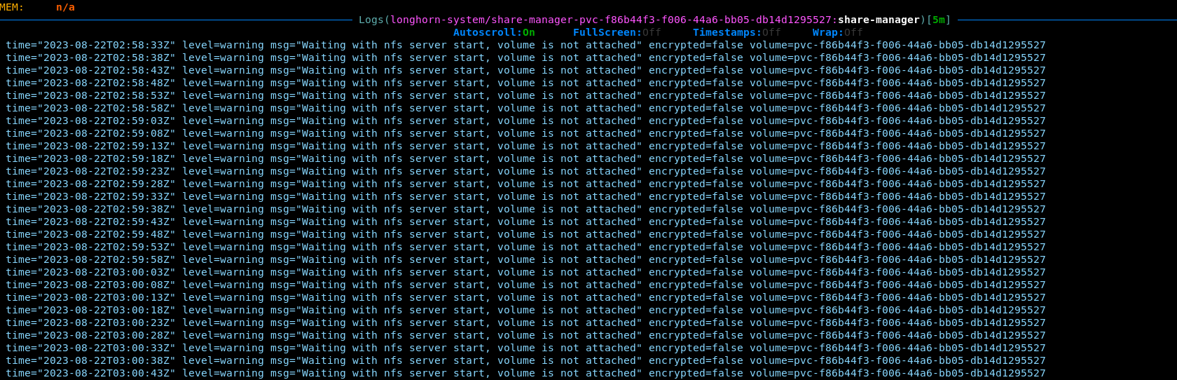[BUG] attachdetach-controller AttachVolume.Attach failed for volume "pvc-xxx-xxx“ : rpc error ...