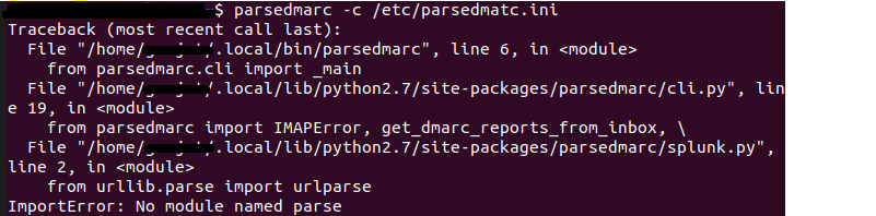Installation issue · Issue #85 · domainaware/parsedmarc · GitHub